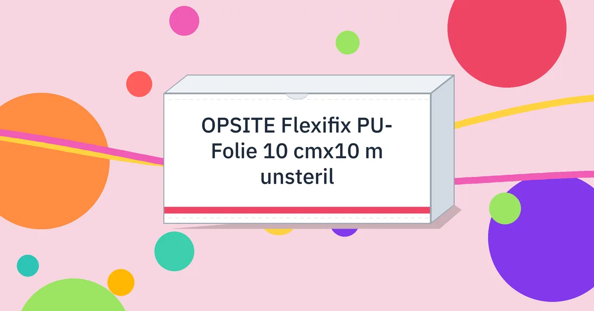 Symbolbild: Packung mit der Aufschrift OPSITE Flexifix PU-Folie 10 cmx10 m unsteril (PZN 19158732) – Verfügbarkeit und Bezug in Apotheken in Frankfurt am Main