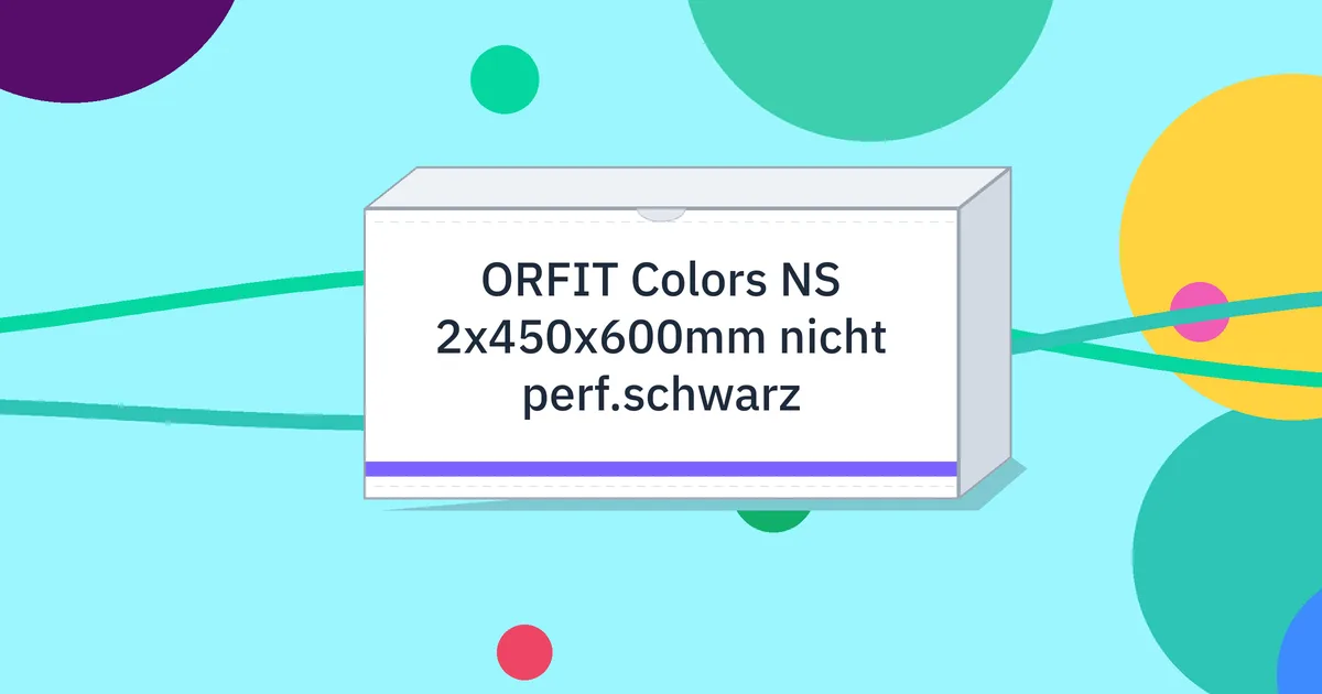 Symbolbild: Packung mit der Aufschrift ORFIT Colors NS 2x450x600mm nicht perf.schwarz (PZN 19396845) – Verfügbarkeit und Bezug in Apotheken in Frankfurt am Main