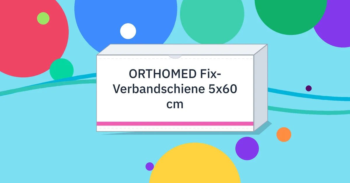 Symbolbild: Packung mit der Aufschrift ORTHOMED Fix-Verbandschiene 5x60 cm (PZN 11516899) – Verfügbarkeit und Bezug in Apotheken in Frankfurt am Main