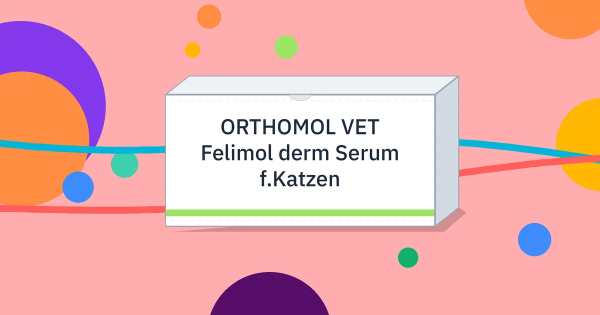 Symbolbild: Packung mit der Aufschrift ORTHOMOL VET Felimol derm Serum f.Katzen (PZN 18723213) – Verfügbarkeit und Bezug in Apotheken in Frankfurt am Main