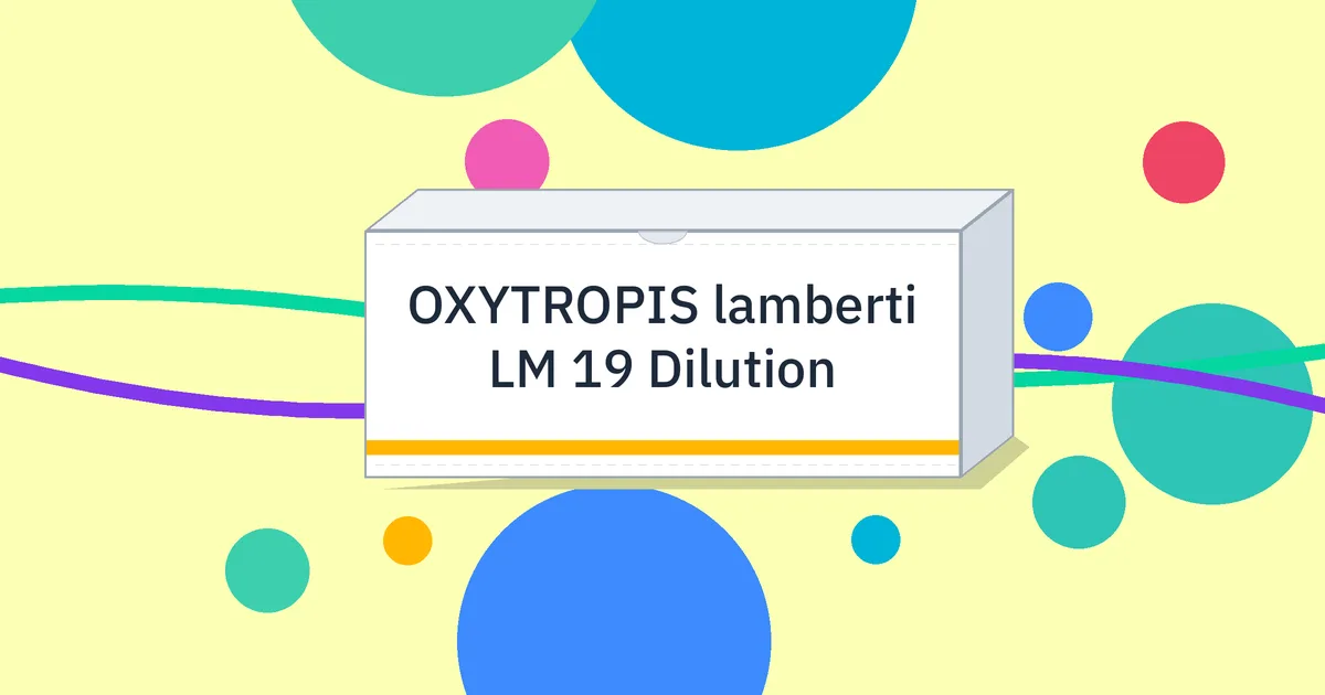 Symbolbild: Packung mit der Aufschrift OXYTROPIS lamberti LM 19 Dilution (PZN 13629952) – Verfügbarkeit und Bezug in Apotheken in Frankfurt am Main