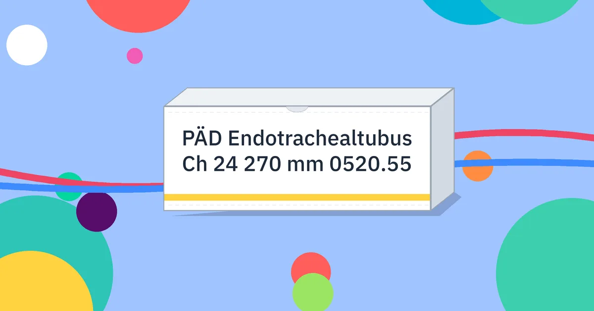 Symbolbild: Packung mit der Aufschrift PÄD Endotrachealtubus Ch 24 270 mm 0520.55 (PZN 00911983) – Verfügbarkeit und Bezug in Apotheken in Frankfurt am Main