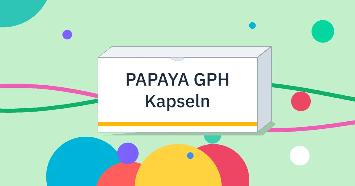 Symbolbild: Packung mit der Aufschrift PAPAYA GPH Kapseln (PZN 03449580) – Verfügbarkeit und Bezug in Apotheken in Frankfurt am Main