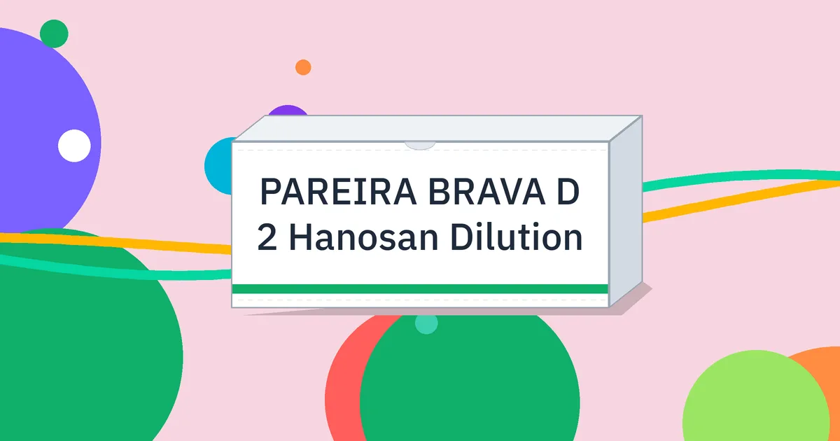 Symbolbild: Packung mit der Aufschrift PAREIRA BRAVA D 2 Hanosan Dilution (PZN 07416264) – Verfügbarkeit und Bezug in Apotheken in Frankfurt am Main