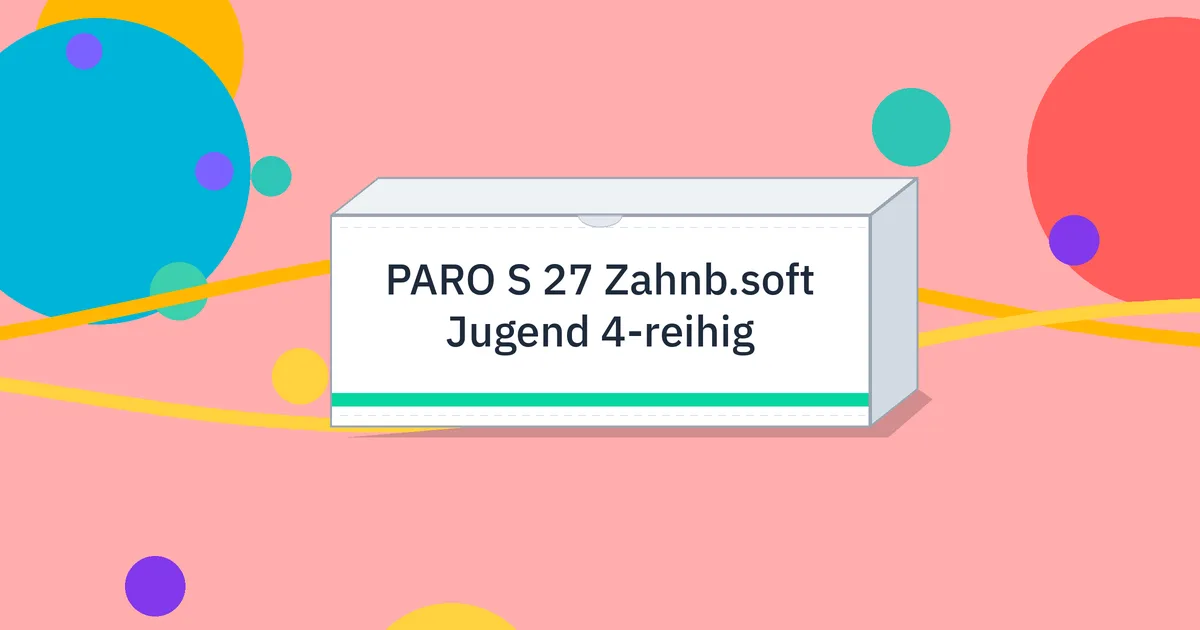 Symbolbild: Packung mit der Aufschrift PARO S 27 Zahnb.soft Jugend 4-reihig (PZN 11770132) – Verfügbarkeit und Bezug in Apotheken in Frankfurt am Main