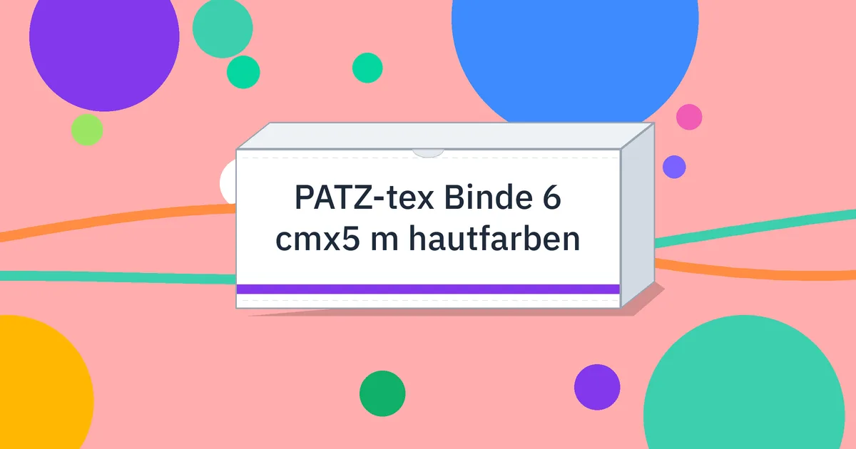 Symbolbild: Packung mit der Aufschrift PATZ-tex Binde 6 cmx5 m hautfarben (PZN 06814525) – Verfügbarkeit und Bezug in Apotheken in Frankfurt am Main