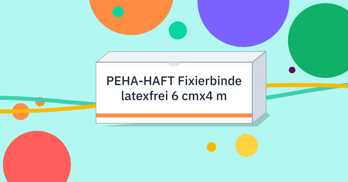 Symbolbild: Packung mit der Aufschrift PEHA-HAFT Fixierbinde latexfrei 6 cmx4 m (PZN 13745380) – Verfügbarkeit und Bezug in Apotheken in Frankfurt am Main
