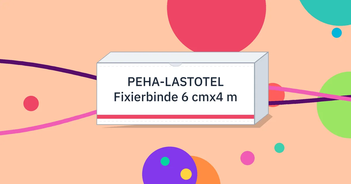 Symbolbild: Packung mit der Aufschrift PEHA-LASTOTEL Fixierbinde 6 cmx4 m (PZN 15879015) – Verfügbarkeit und Bezug in Apotheken in Frankfurt am Main