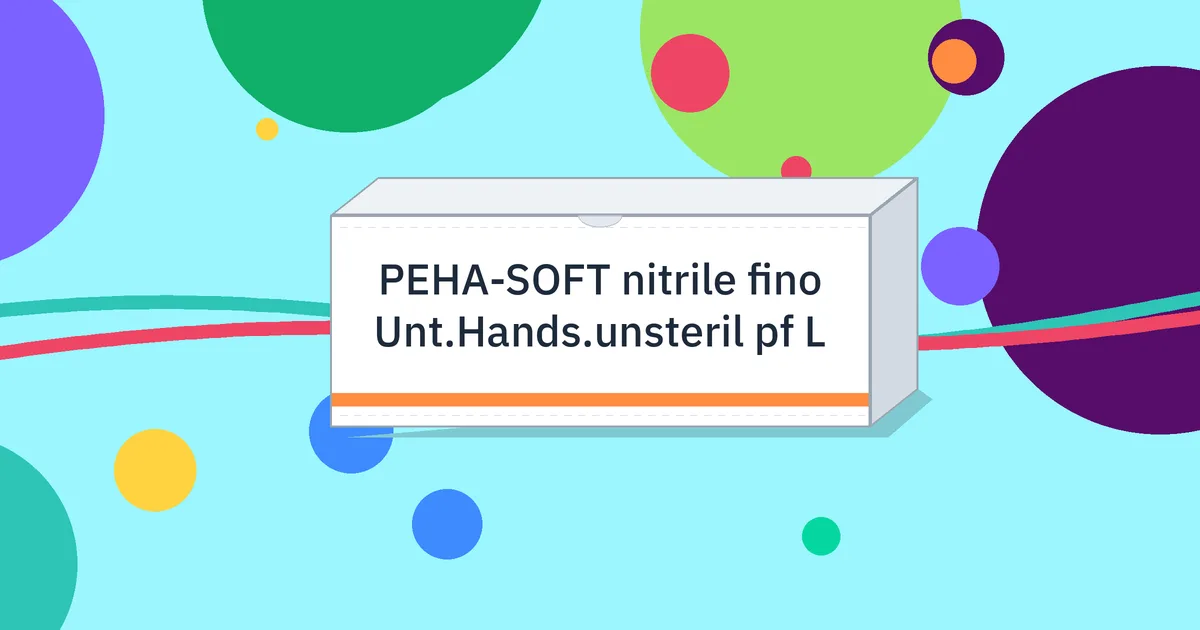 Symbolbild: Packung mit der Aufschrift PEHA-SOFT nitrile fino Unt.Hands.unsteril pf L (PZN 03539722) – Verfügbarkeit und Bezug in Apotheken in Frankfurt am Main