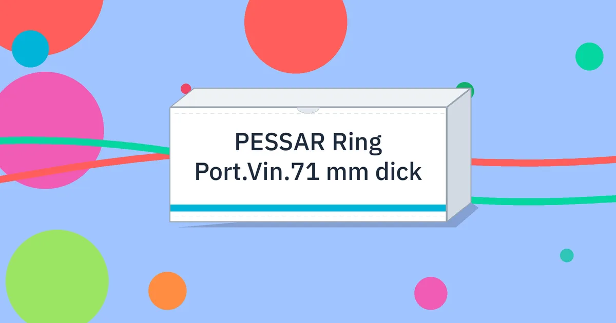 Symbolbild: Packung mit der Aufschrift PESSAR Ring Port.Vin.71 mm dick (PZN 01967448) – Verfügbarkeit und Bezug in Apotheken in Frankfurt am Main