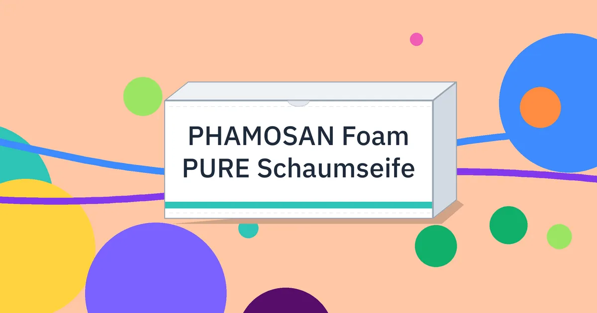 Symbolbild: Packung mit der Aufschrift PHAMOSAN Foam PURE Schaumseife (PZN 19786782) – Verfügbarkeit und Bezug in Apotheken in Frankfurt am Main