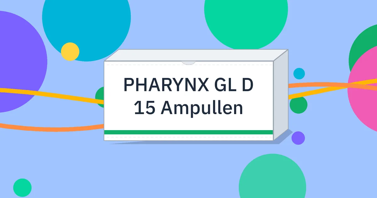 Symbolbild: Packung mit der Aufschrift PHARYNX GL D 15 Ampullen (PZN 02947614) – Verfügbarkeit und Bezug in Apotheken in Frankfurt am Main