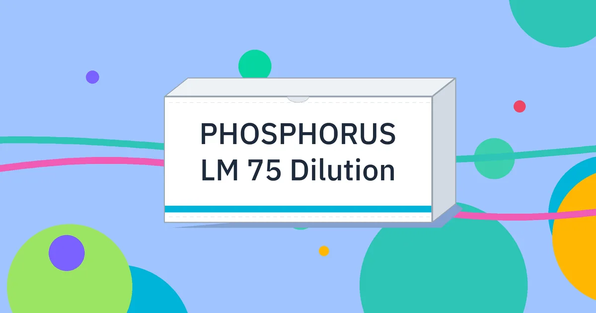 Symbolbild: Packung mit der Aufschrift PHOSPHORUS LM 75 Dilution (PZN 13034242) – Verfügbarkeit und Bezug in Apotheken in Frankfurt am Main