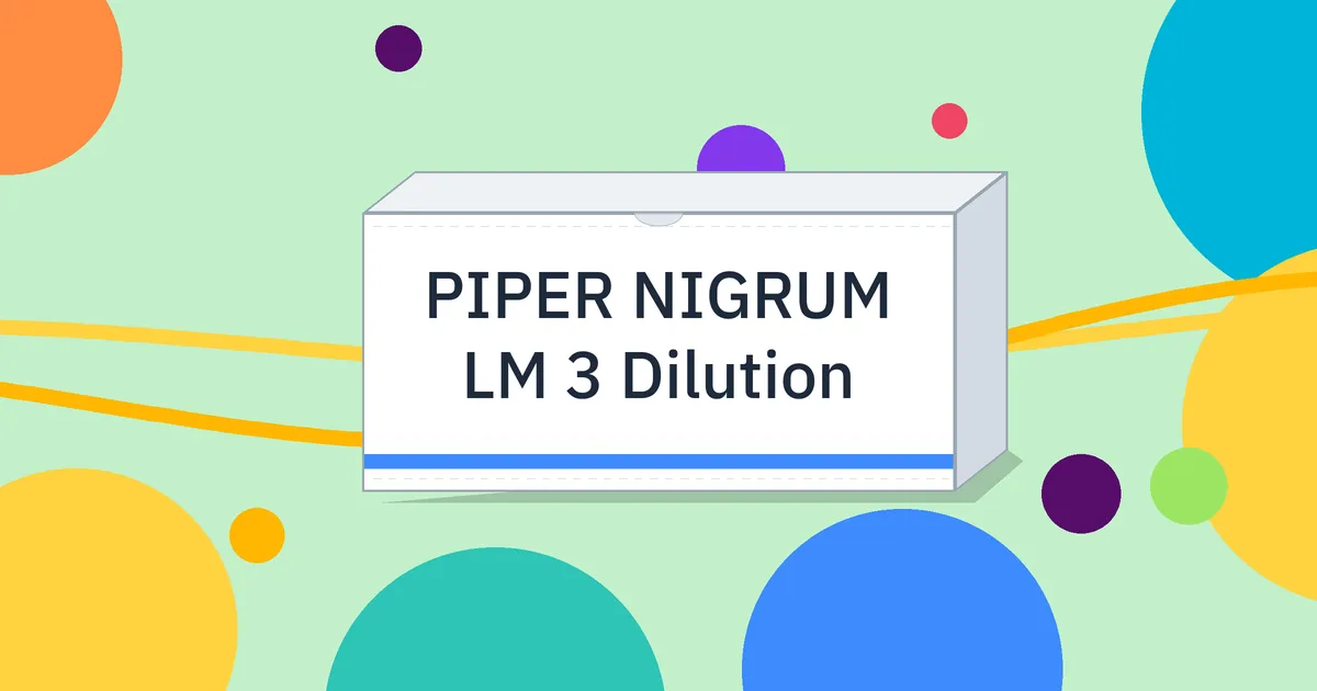 Symbolbild: Packung mit der Aufschrift PIPER NIGRUM LM 3 Dilution (PZN 13644704) – Verfügbarkeit und Bezug in Apotheken in Frankfurt am Main