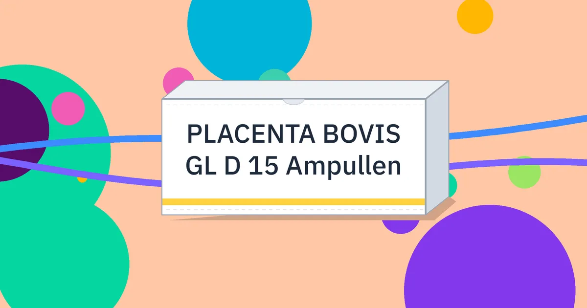 Symbolbild: Packung mit der Aufschrift PLACENTA BOVIS GL D 15 Ampullen (PZN 03353383) – Verfügbarkeit und Bezug in Apotheken in Frankfurt am Main