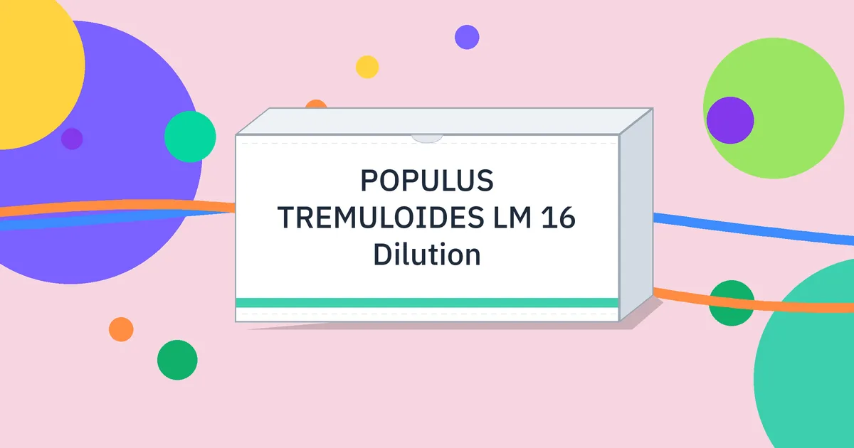 Symbolbild: Packung mit der Aufschrift POPULUS TREMULOIDES LM 16 Dilution (PZN 13664799) – Verfügbarkeit und Bezug in Apotheken in Frankfurt am Main