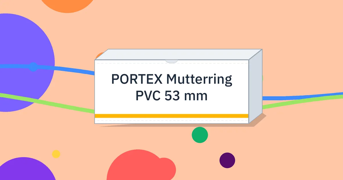 Symbolbild: Packung mit der Aufschrift PORTEX Mutterring PVC 53 mm (PZN 07689973) – Verfügbarkeit und Bezug in Apotheken in Frankfurt am Main