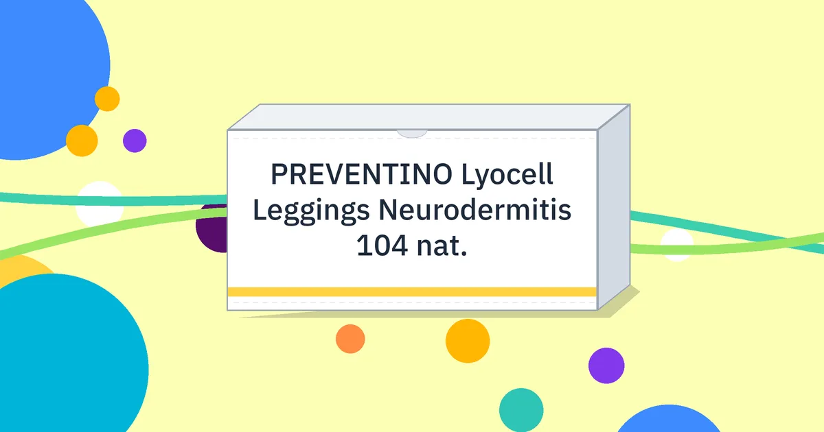 Symbolbild: Packung mit der Aufschrift PREVENTINO Lyocell Leggings Neurodermitis 104 nat. (PZN 16895513) – Verfügbarkeit und Bezug in Apotheken in Frankfurt am Main
