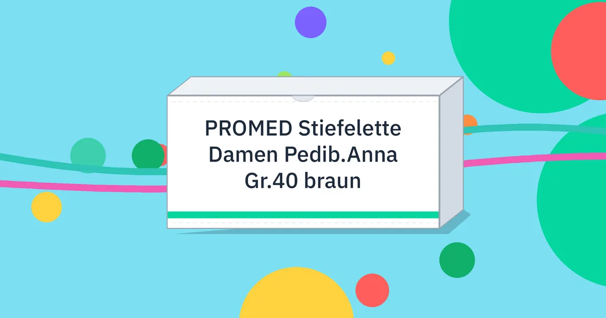 Symbolbild: Packung mit der Aufschrift PROMED Stiefelette Damen Pedib.Anna Gr.40 braun (PZN 11710101) – Verfügbarkeit und Bezug in Apotheken in Frankfurt am Main