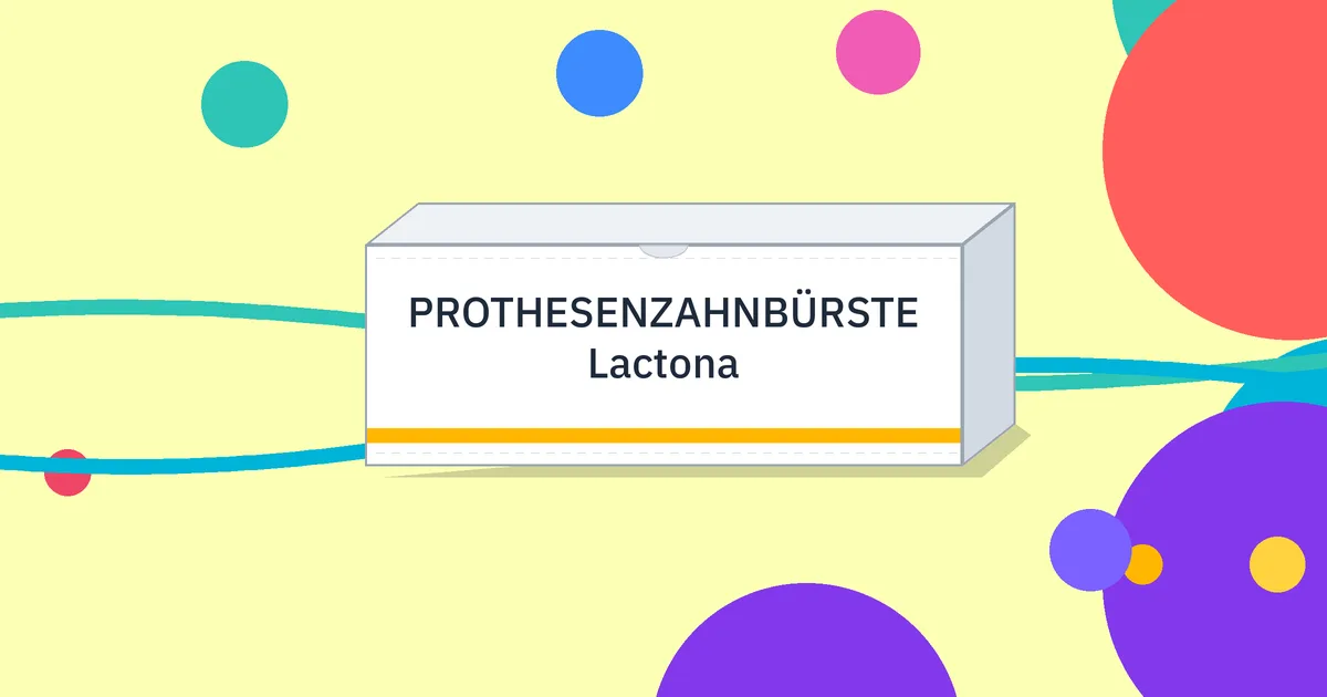 Symbolbild: Packung mit der Aufschrift PROTHESENZAHNBÜRSTE Lactona (PZN 07234190) – Verfügbarkeit und Bezug in Apotheken in Frankfurt am Main