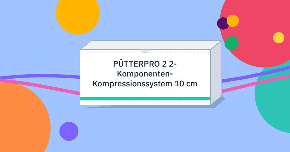 Symbolbild: Packung mit der Aufschrift PÜTTERPRO 2 2-Komponenten-Kompressionssystem 10 cm (PZN 18734292) – Verfügbarkeit und Bezug in Apotheken in Frankfurt am Main