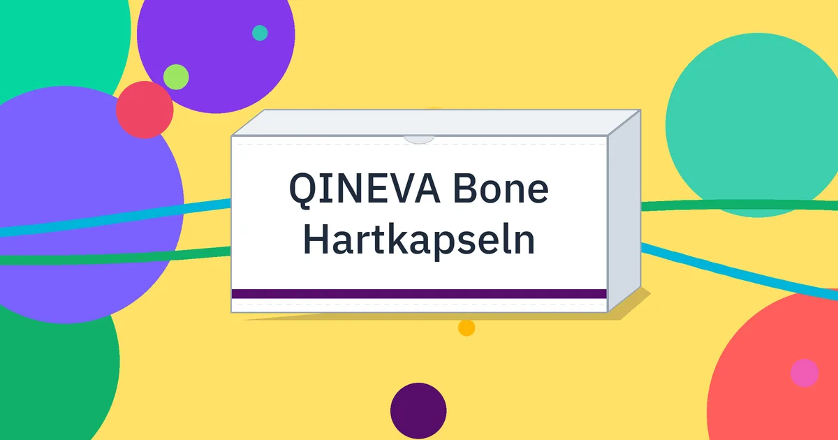 Symbolbild: Packung mit der Aufschrift QINEVA Bone Hartkapseln (PZN 19358885) – Verfügbarkeit und Bezug in Apotheken in Frankfurt am Main