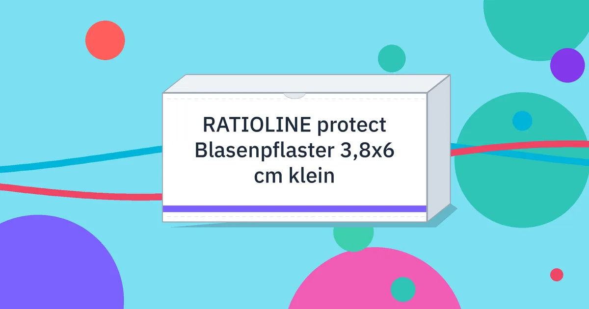 Symbolbild: Packung mit der Aufschrift RATIOLINE protect Blasenpflaster 3,8x6 cm klein (PZN 05023299) – Verfügbarkeit und Bezug in Apotheken in Frankfurt am Main