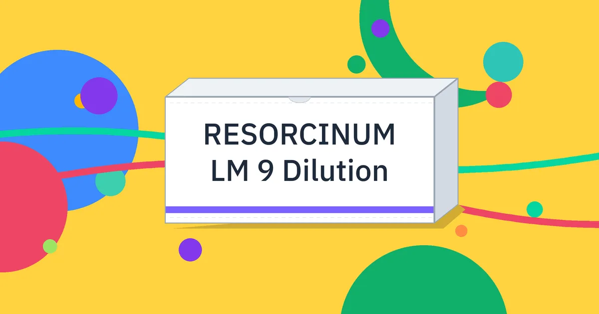 Symbolbild: Packung mit der Aufschrift RESORCINUM LM 9 Dilution (PZN 13047090) – Verfügbarkeit und Bezug in Apotheken in Frankfurt am Main
