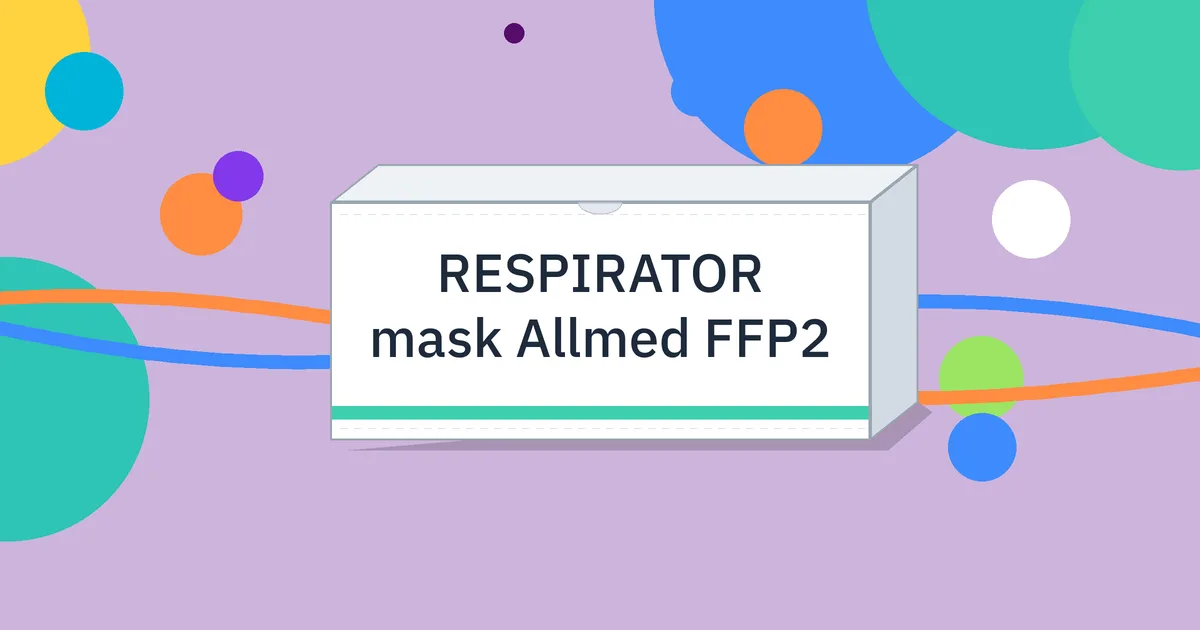Symbolbild: Packung mit der Aufschrift RESPIRATOR mask Allmed FFP2 (PZN 17179730) – Verfügbarkeit und Bezug in Apotheken in Frankfurt am Main
