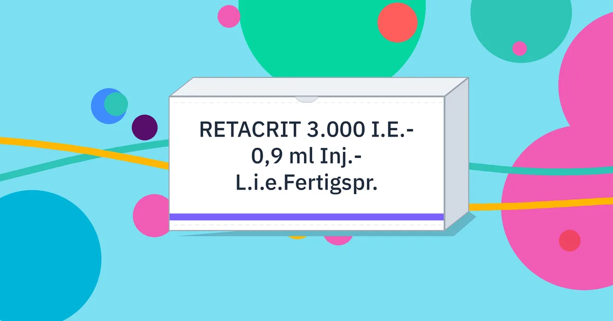 Symbolbild: Packung mit der Aufschrift RETACRIT 3.000 I.E.-0,9 ml Inj.-L.i.e.Fertigspr. (PZN 12668683) – Verfügbarkeit und Bezug in Apotheken in Frankfurt am Main