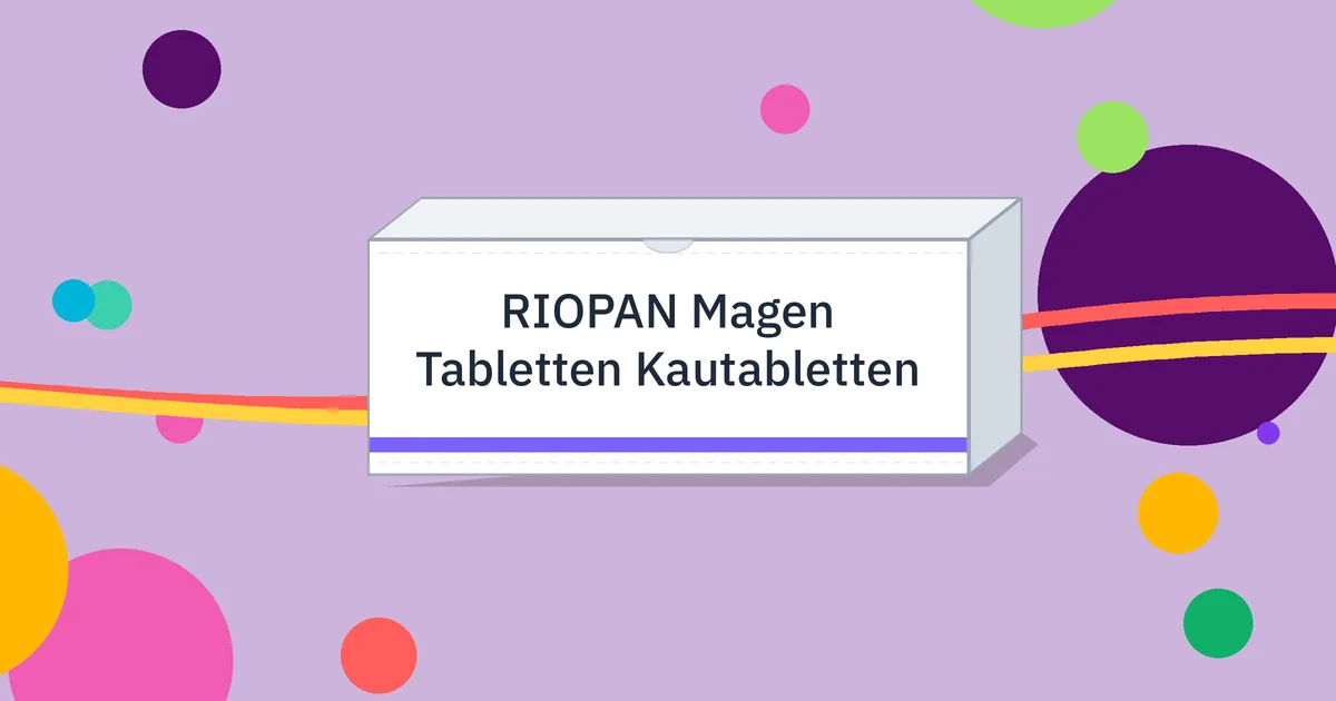 Symbolbild: Packung mit der Aufschrift RIOPAN Magen Tabletten Kautabletten (PZN 00749301) – Verfügbarkeit und Bezug in Apotheken in Frankfurt am Main