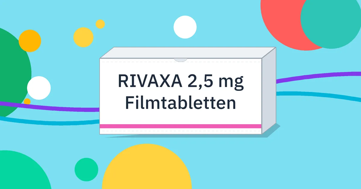 Symbolbild: Packung mit der Aufschrift RIVAXA 2,5 mg Filmtabletten (PZN 19074314) – Verfügbarkeit und Bezug in Apotheken in Frankfurt am Main