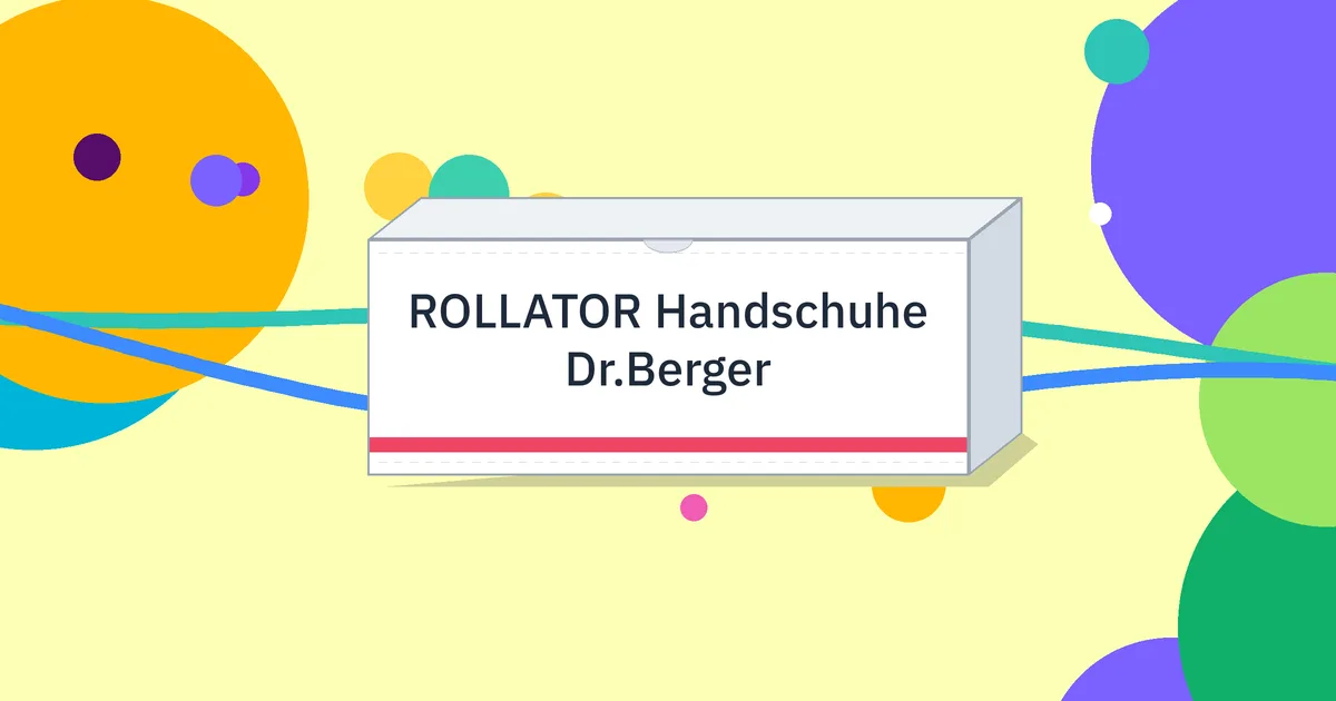 Symbolbild: Packung mit der Aufschrift ROLLATOR Handschuhe Dr.Berger (PZN 18188197) – Verfügbarkeit und Bezug in Apotheken in Frankfurt am Main