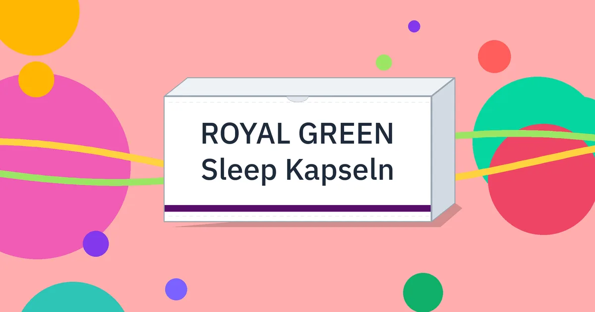 Symbolbild: Packung mit der Aufschrift ROYAL GREEN Sleep Kapseln (PZN 19195064) – Verfügbarkeit und Bezug in Apotheken in Frankfurt am Main