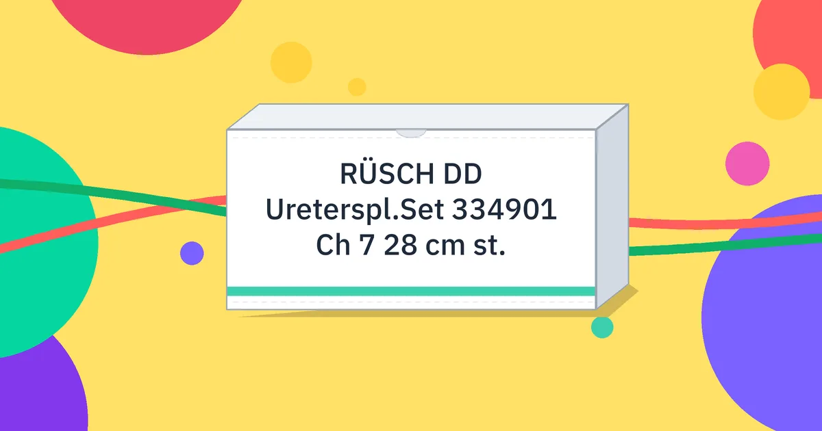 Symbolbild: Packung mit der Aufschrift RÜSCH DD Ureterspl.Set 334901 Ch 7 28 cm st. (PZN 07399778) – Verfügbarkeit und Bezug in Apotheken in Frankfurt am Main