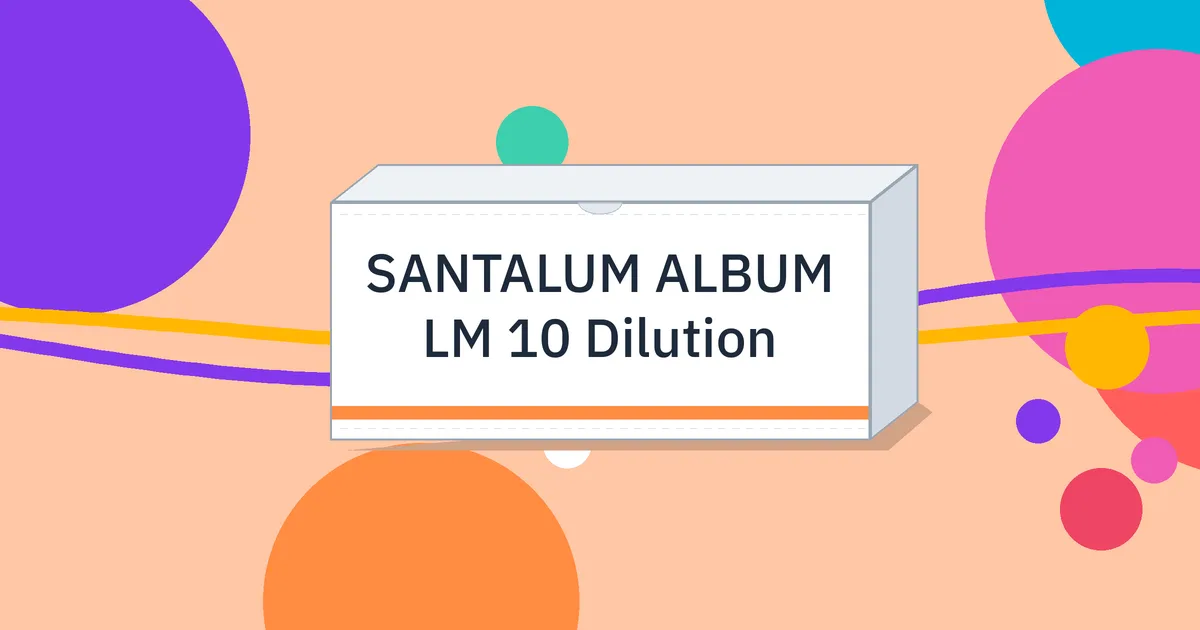 Symbolbild: Packung mit der Aufschrift SANTALUM ALBUM LM 10 Dilution (PZN 13684336) – Verfügbarkeit und Bezug in Apotheken in Frankfurt am Main
