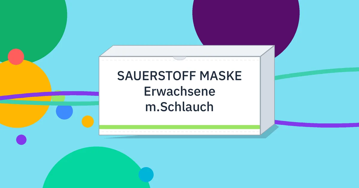 Symbolbild: Packung mit der Aufschrift SAUERSTOFF MASKE Erwachsene m.Schlauch (PZN 03072170) – Verfügbarkeit und Bezug in Apotheken in Frankfurt am Main