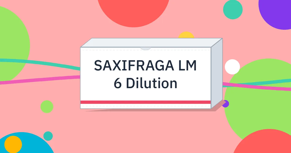 Symbolbild: Packung mit der Aufschrift SAXIFRAGA LM 6 Dilution (PZN 13688096) – Verfügbarkeit und Bezug in Apotheken in Frankfurt am Main