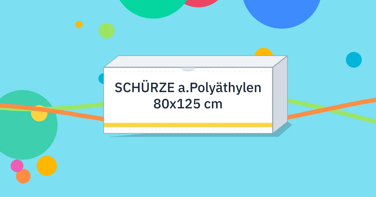 Symbolbild: Packung mit der Aufschrift SCHÜRZE a.Polyäthylen 80x125 cm (PZN 02035741) – Verfügbarkeit und Bezug in Apotheken in Frankfurt am Main