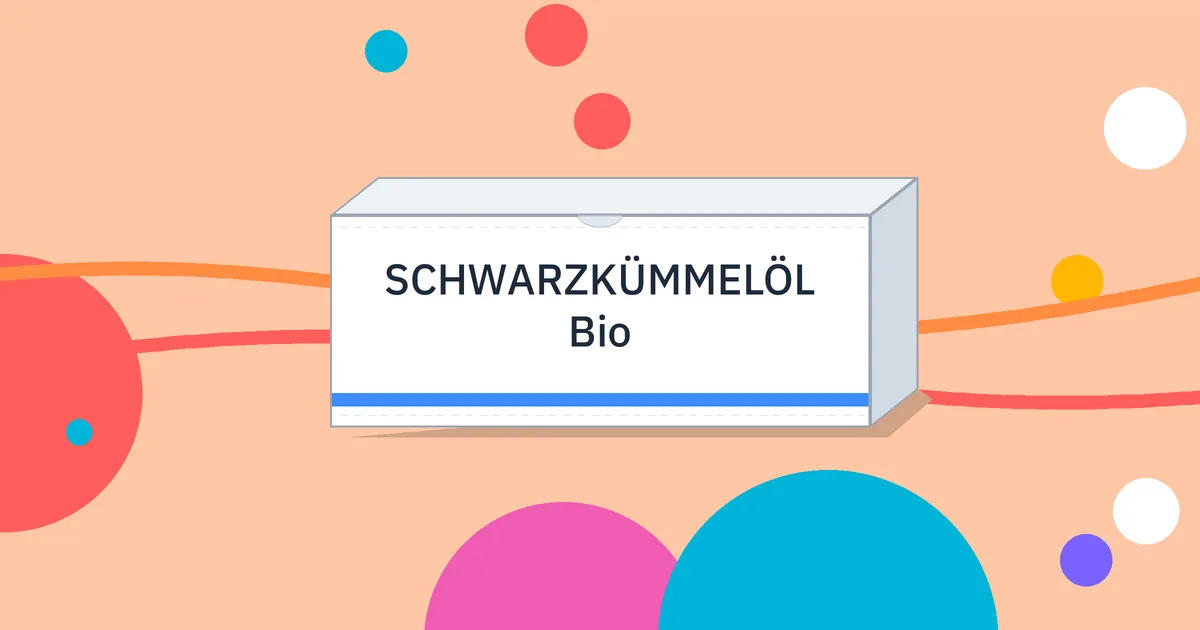 Symbolbild: Packung mit der Aufschrift SCHWARZKÜMMELÖL Bio (PZN 15426526) – Verfügbarkeit und Bezug in Apotheken in Frankfurt am Main
