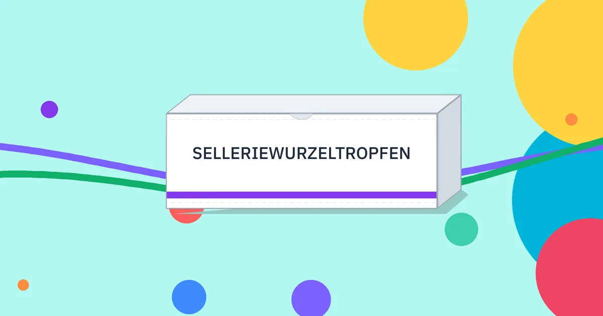 Symbolbild: Packung mit der Aufschrift SELLERIEWURZELTROPFEN (PZN 11867400) – Verfügbarkeit und Bezug in Apotheken in Frankfurt am Main