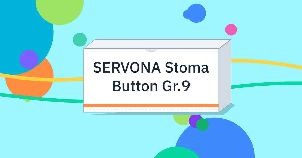 Symbolbild: Packung mit der Aufschrift SERVONA Stoma Button Gr.9 (PZN 04054317) – Verfügbarkeit und Bezug in Apotheken in Frankfurt am Main