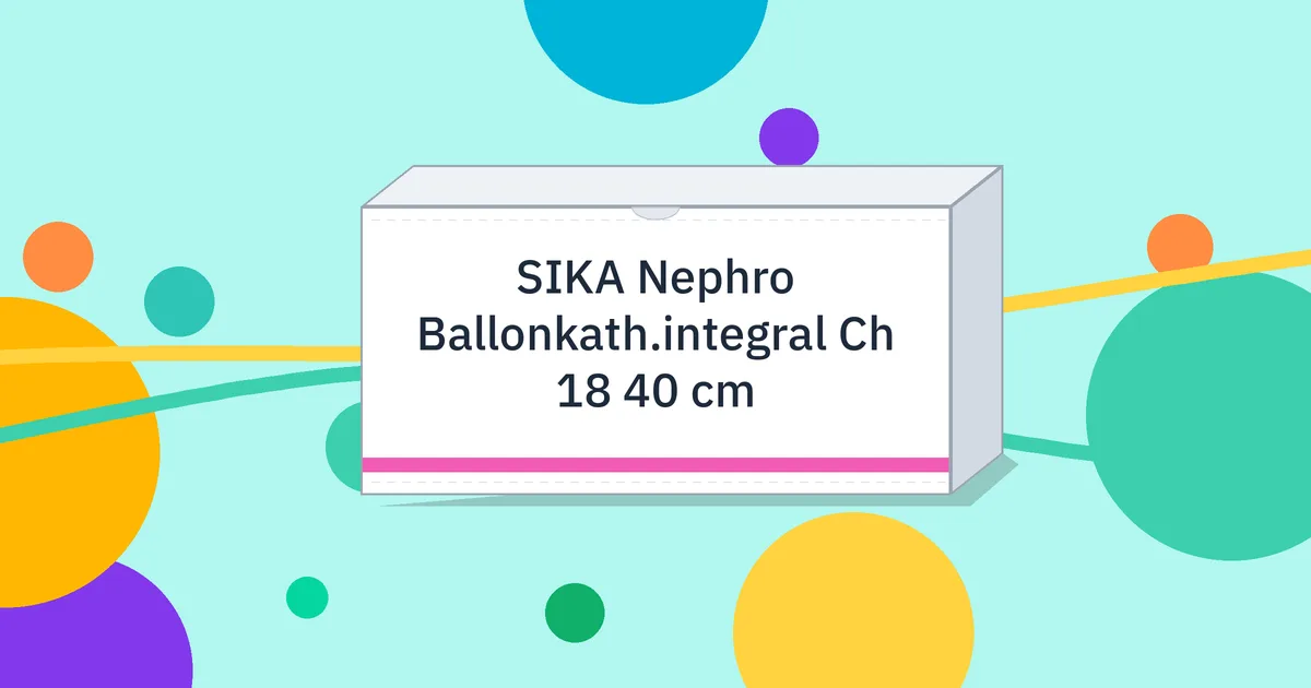 Symbolbild: Packung mit der Aufschrift SIKA Nephro Ballonkath.integral Ch 18 40 cm (PZN 03409244) – Verfügbarkeit und Bezug in Apotheken in Frankfurt am Main
