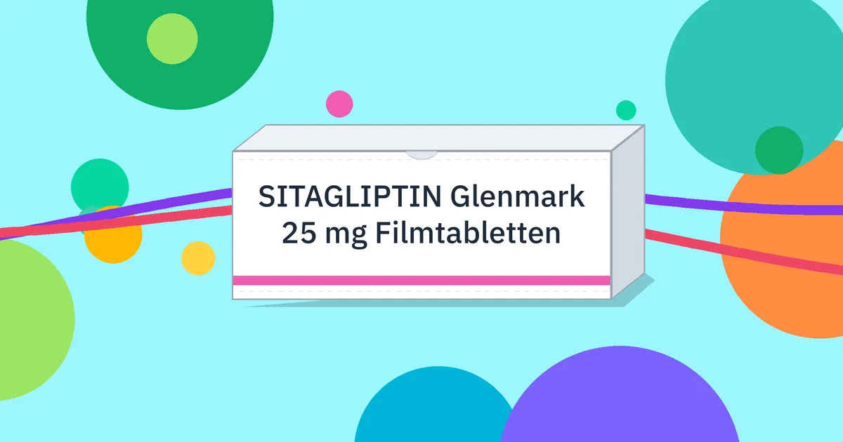 Symbolbild: Packung mit der Aufschrift SITAGLIPTIN Glenmark 25 mg Filmtabletten (PZN 17974114) – Verfügbarkeit und Bezug in Apotheken in Frankfurt am Main
