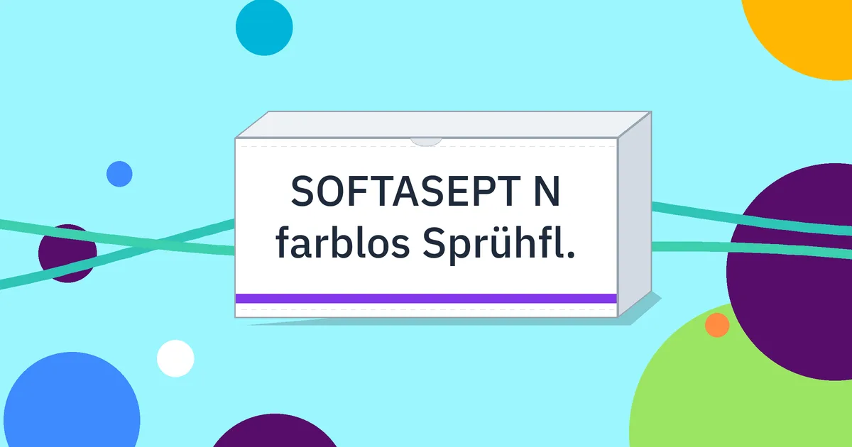 Symbolbild: Packung mit der Aufschrift SOFTASEPT N farblos Sprühfl. (PZN 07620088) – Verfügbarkeit und Bezug in Apotheken in Frankfurt am Main