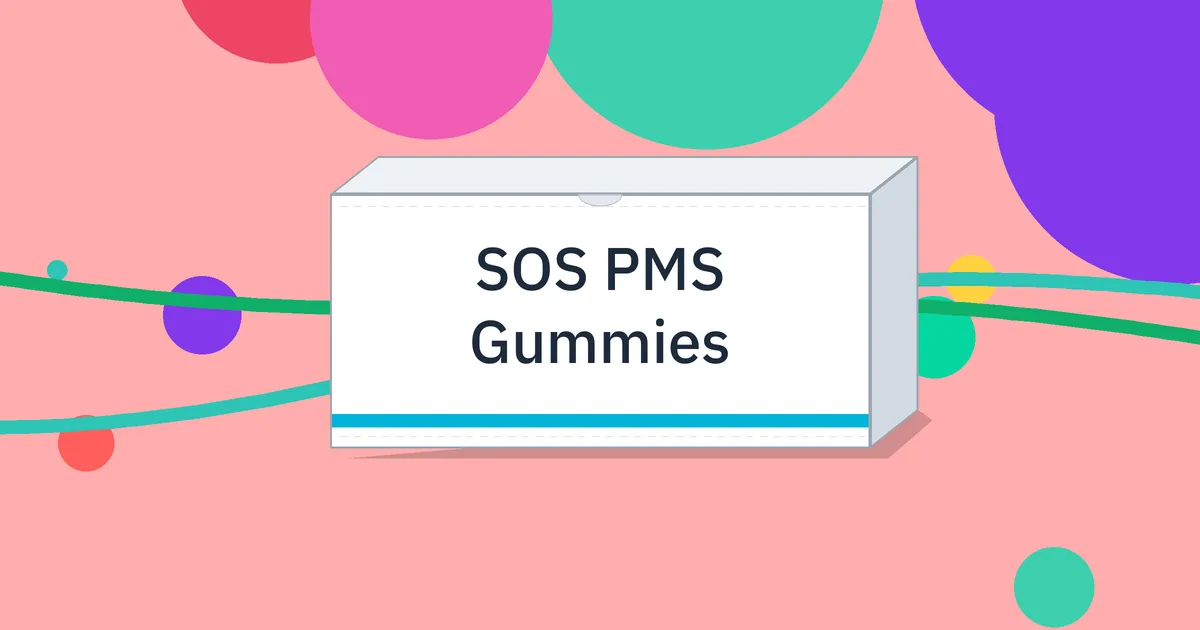 Symbolbild: Packung mit der Aufschrift SOS PMS Gummies (PZN 18825913) – Verfügbarkeit und Bezug in Apotheken in Frankfurt am Main
