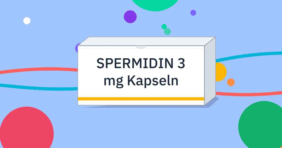 Symbolbild: Packung mit der Aufschrift SPERMIDIN 3 mg Kapseln (PZN 19523189) – Verfügbarkeit und Bezug in Apotheken in Frankfurt am Main