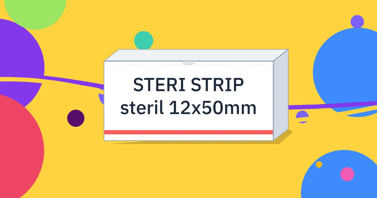 Symbolbild: Packung mit der Aufschrift STERI STRIP steril 12x50mm (PZN 17902698) – Verfügbarkeit und Bezug in Apotheken in Frankfurt am Main