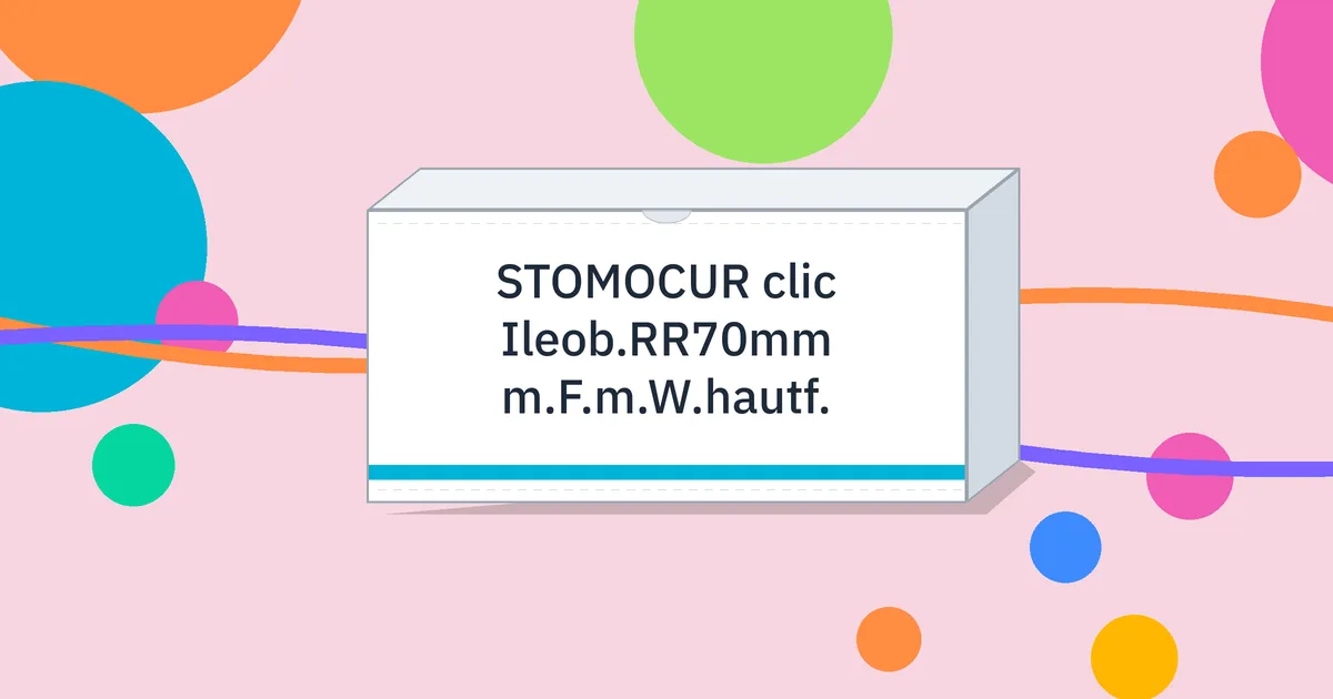 Symbolbild: Packung mit der Aufschrift STOMOCUR clic Ileob.RR70mm m.F.m.W.hautf. (PZN 16082974) – Verfügbarkeit und Bezug in Apotheken in Frankfurt am Main