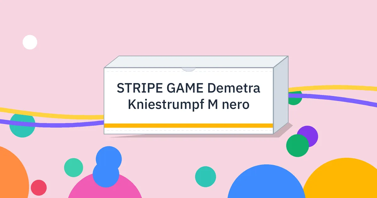 Symbolbild: Packung mit der Aufschrift STRIPE GAME Demetra Kniestrumpf M nero (PZN 20720021) – Verfügbarkeit und Bezug in Apotheken in Frankfurt am Main